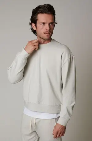 LEISURE LAB Cotton Lounge Crewneck Opal