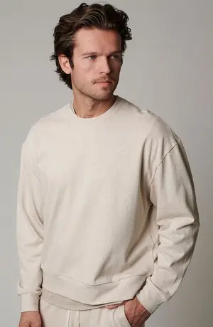 LEISURE LAB Cotton Lounge Crewneck Quartz