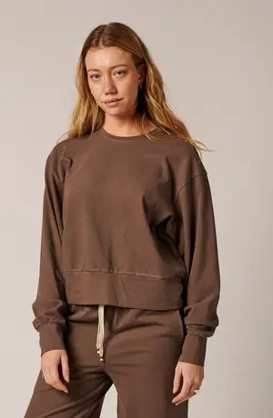LEISURE LAB Cotton Lounge Crewneck - Jasper