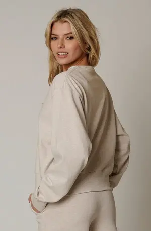 LEISURE LAB Cotton Lounge Crewneck - Quartz