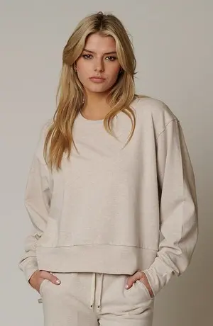 LEISURE LAB Cotton Lounge Crewneck - Quartz