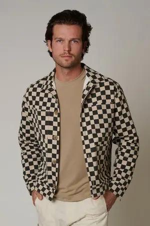 LEISURE LAB Checkmate Ranch Jacket - Beige Checkered