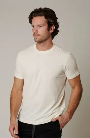 LEISURE LAB Slub T-shirt - Cream