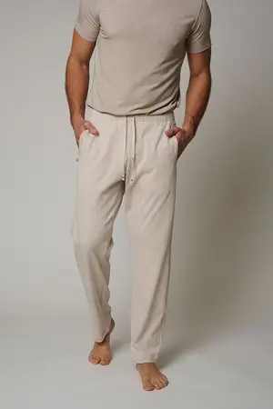 LEISURE LAB Cotton Loung Pant - Quartz