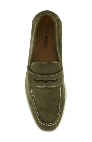 Steve Madden Laguna Penny Loafer - Olive Suede