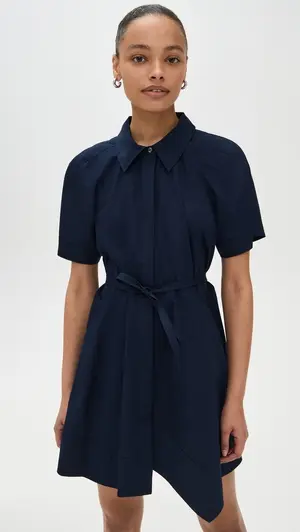 A.L.C. Julie Cotton Shirt Dress - Navy