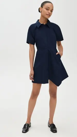 A.L.C. Julie Cotton Shirt Dress - Navy
