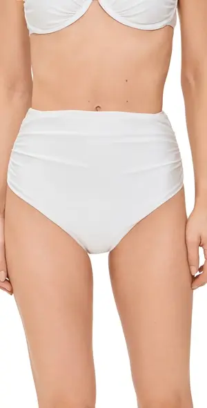 Simkhai Teya High Waisted Bikini Bottoms - White
