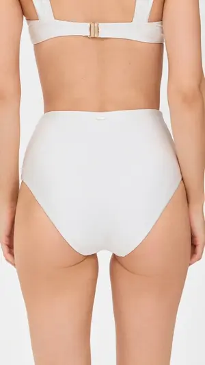 Simkhai Teya High Waisted Bikini Bottoms - White