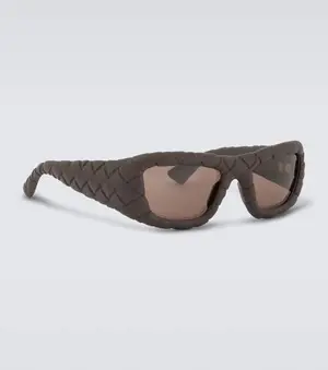 Bottega Veneta Intrecciato Rectangular Sunglasses