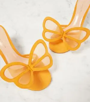 GIANVITO ROSSI Ilia Suede-trimmed Mules - Orange