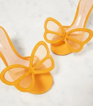 GIANVITO ROSSI Ilia Suede-trimmed Mules - Orange