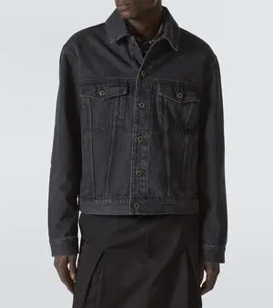 Loewe Anagram Denim Trucker Jacket - Black