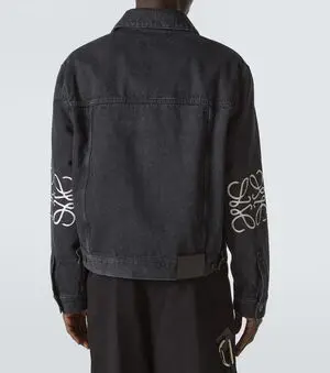 Loewe Anagram Denim Trucker Jacket - Black