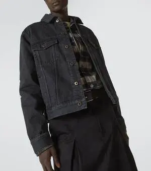 Loewe Anagram Denim Trucker Jacket - Black