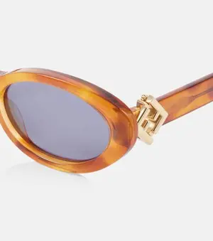 Fendi Ff Diamonds Oval Sunglasses - Blue