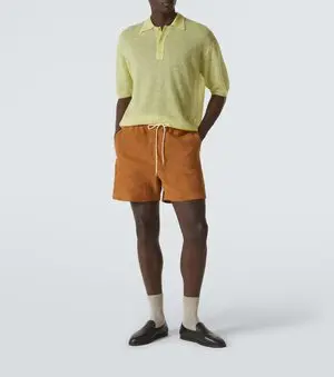 Auralee Mohair-blend Polo Sweater