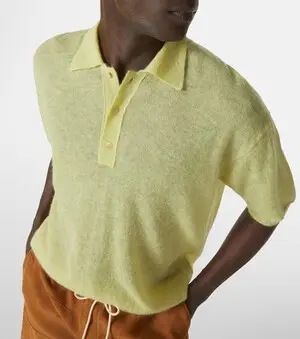 Auralee Mohair-blend Polo Sweater