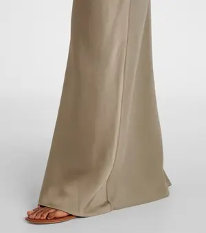 AMI Paris Paneled Satin Maxi Dress - Grey
