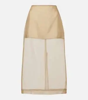 THE FRANKIE SHOP The Frankie Shop Silk-Blend Midi Skirt