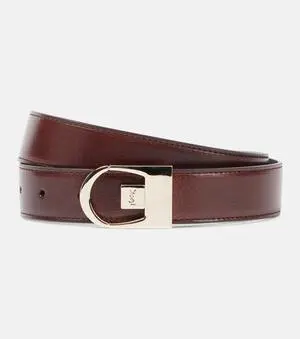 Saint Laurent Reversible Leather Belt - Brown