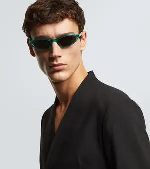Balenciaga Neo Oval 2.0 Cat-eye Sunglasses - Green