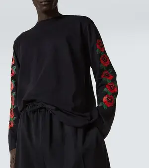 Simone Rocha Logo Floral Cotton Jersey T-shirt