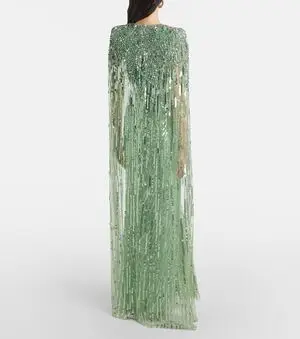 Jenny Packham Gold Rush Sequined Gown - Green