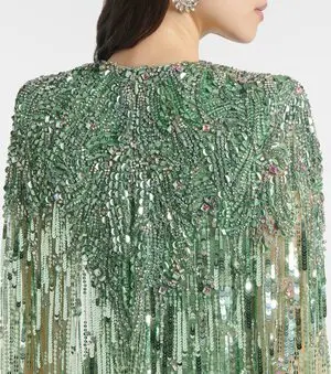 Jenny Packham Gold Rush Sequined Gown - Green