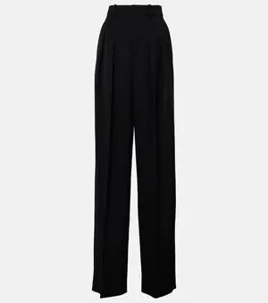Saint Laurent High-rise Wool Tuxedo Pants - Black
