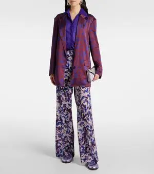 Dries Van Noten Croc-effect Leather Loafers - Purple
