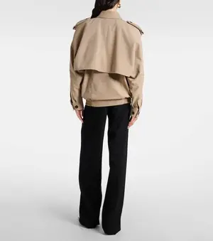 Saint Laurent Leather Jacket - Beige