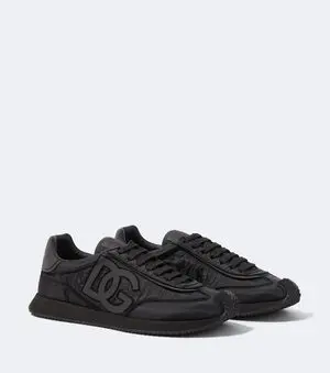 Dolce & Gabbana Dolce&Gabbana DG Leather-Trimmed Sneakers Black
