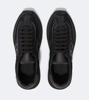 Dolce & Gabbana Dg Leather-trimmed Sneakers - Black