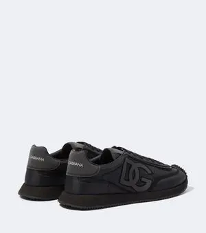 Dolce & Gabbana Dg Leather-trimmed Sneakers - Black