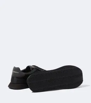 Dolce & Gabbana Dg Leather-trimmed Sneakers - Black
