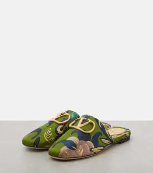 Valentino Garavani Vlogo Jacquard Mules