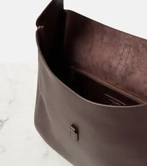 Saint Laurent Le 5 À 7 Large Leather Shoulder Bag - Brown