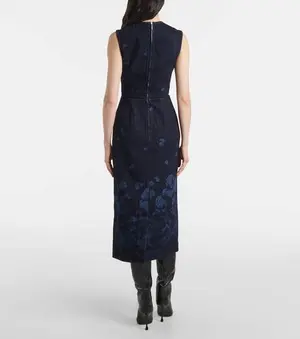 Erdem Floral Denim Midi Dress