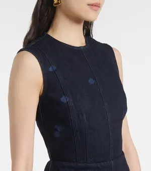 Erdem Floral Denim Midi Dress