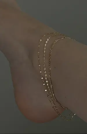 KINN Diamond Cut Rolo Chain Anklet