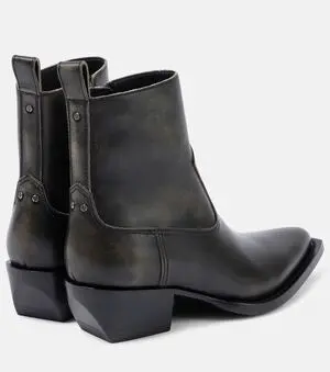 GOLDEN GOOSE Leather Ankle Boots - Black