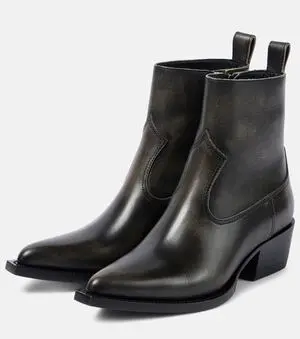 GOLDEN GOOSE Leather Ankle Boots - Black