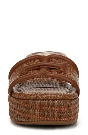 Sam Edelman Pauleena Platform Wedge Slide Sandal - Rich Cognac/ Cuoio