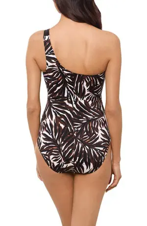 MAGICSUIT® Ventana Lita Leaf Print One-shoulder One-piece Swimsuit