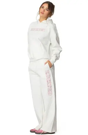 EDIKTED Mili Logo Sweatpants - White