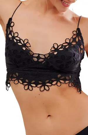 Free People Intimately Fp Asteria Lace Bralette - Black
