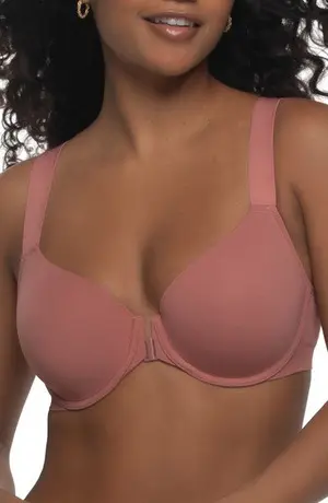 Felina Utopia Front-close Racerback Contour Bra - Withered Rose