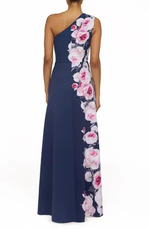 KAY UNGER Carissa One-shoulder Gown