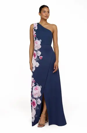 KAY UNGER Carissa One-shoulder Gown